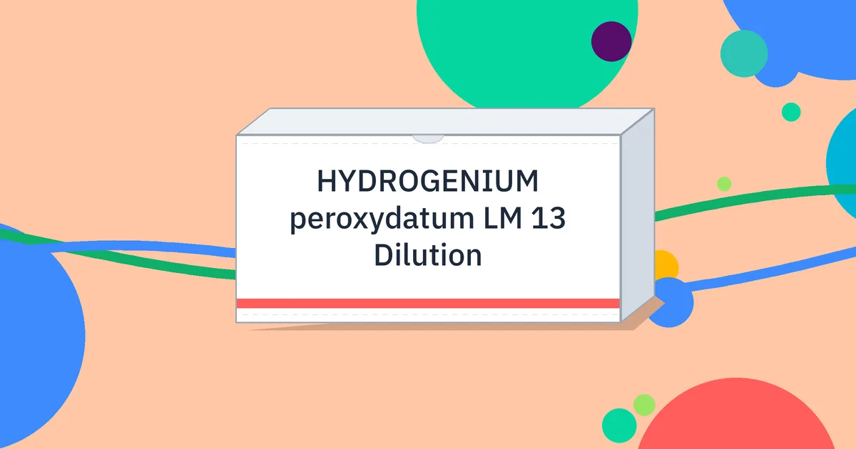 Symbolbild: Packung mit der Aufschrift HYDROGENIUM peroxydatum LM 13 Dilution (PZN 13557247) – Verfügbarkeit und Bezug in Apotheken in Frankfurt am Main