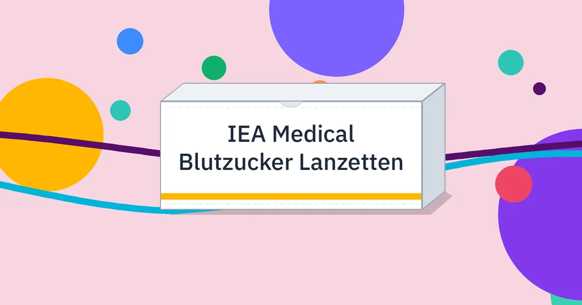 Symbolbild: Packung mit der Aufschrift IEA Medical Blutzucker Lanzetten (PZN 19635758) – Verfügbarkeit und Bezug in Apotheken in Frankfurt am Main