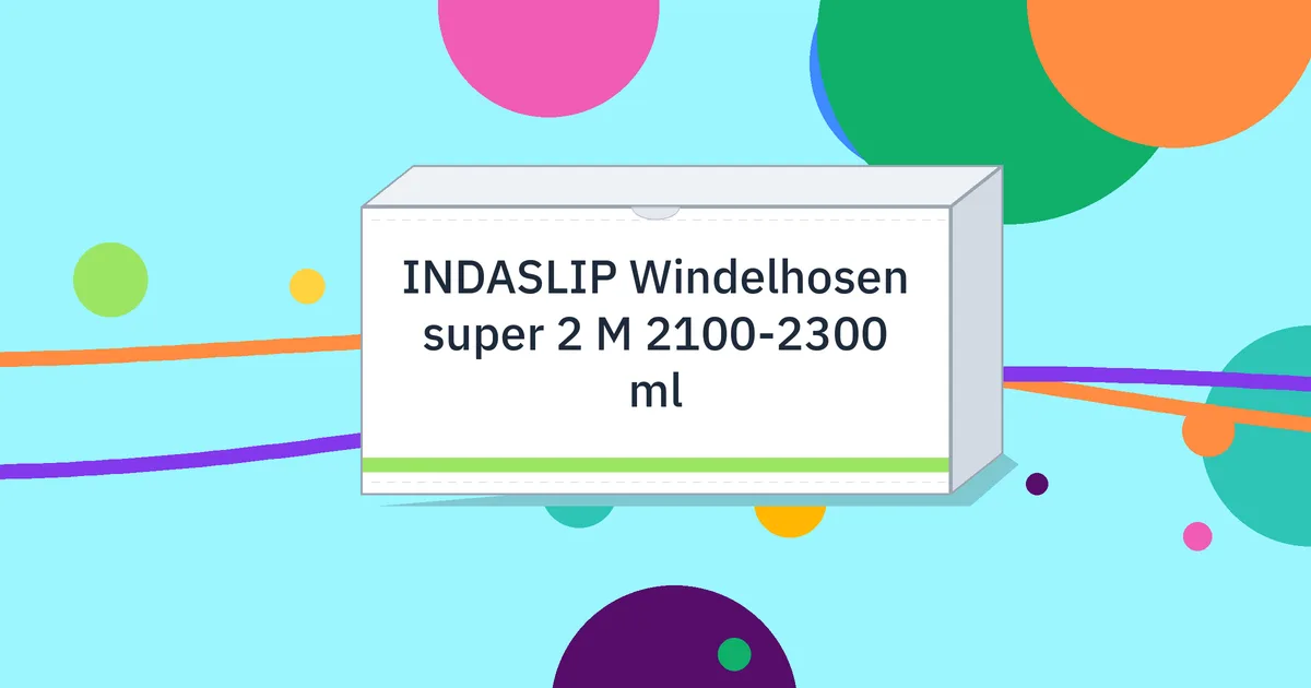 Symbolbild: Packung mit der Aufschrift INDASLIP Windelhosen super 2 M 2100-2300 ml (PZN 09922592) – Verfügbarkeit und Bezug in Apotheken in Frankfurt am Main