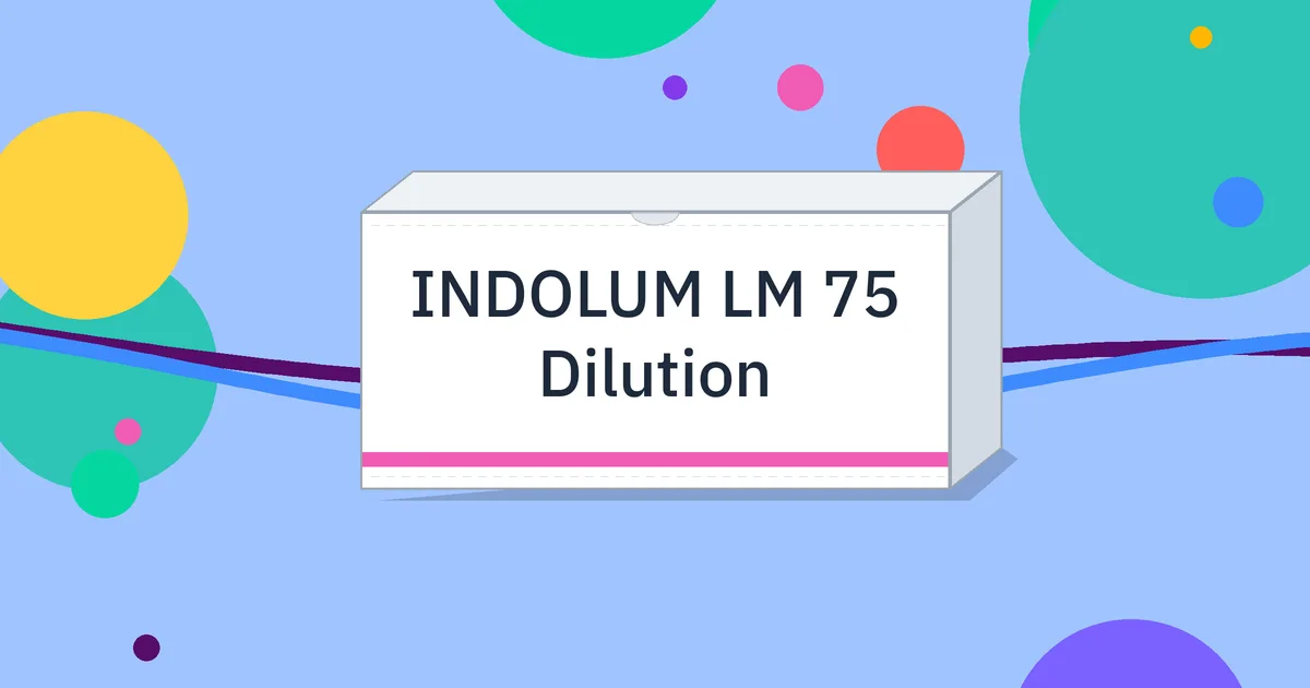 Symbolbild: Packung mit der Aufschrift INDOLUM LM 75 Dilution (PZN 13560284) – Verfügbarkeit und Bezug in Apotheken in Frankfurt am Main