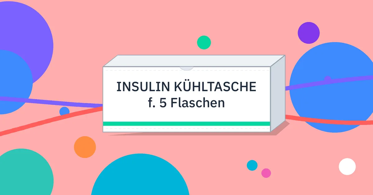 Symbolbild: Packung mit der Aufschrift INSULIN KÜHLTASCHE f. 5 Flaschen (PZN 03909805) – Verfügbarkeit und Bezug in Apotheken in Frankfurt am Main