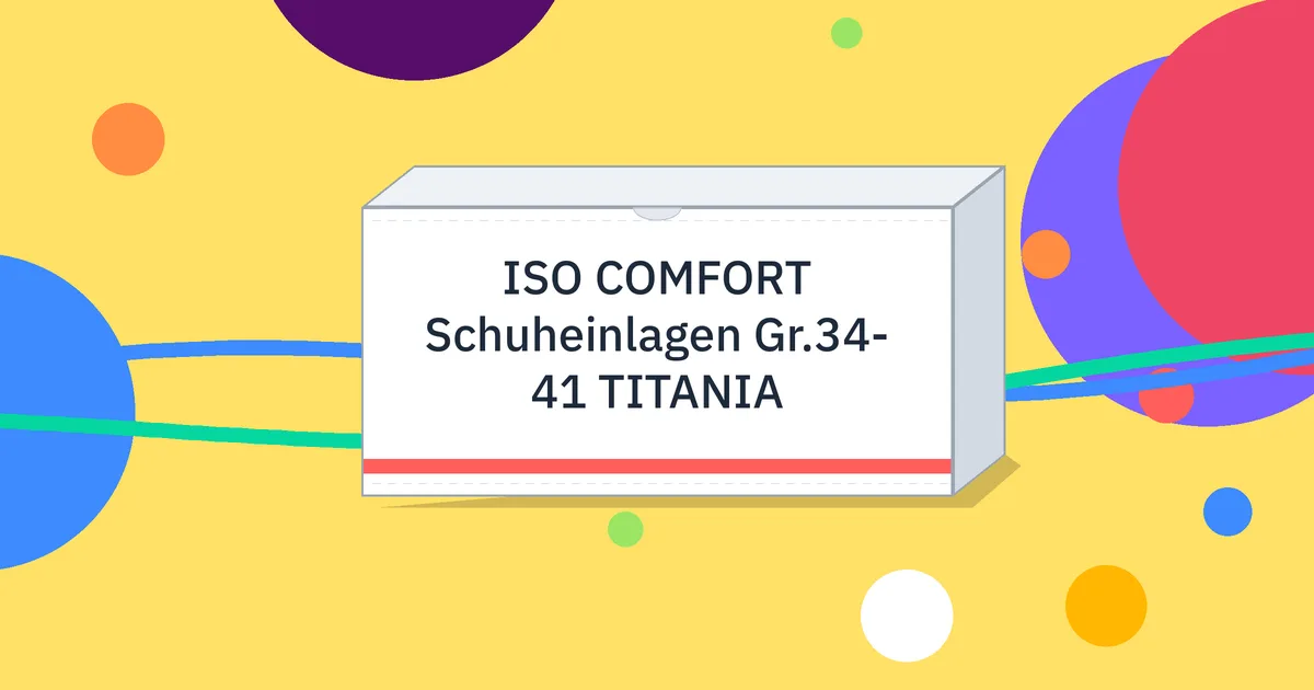 Symbolbild: Packung mit der Aufschrift ISO COMFORT Schuheinlagen Gr.34-41 TITANIA (PZN 06457611) – Verfügbarkeit und Bezug in Apotheken in Frankfurt am Main