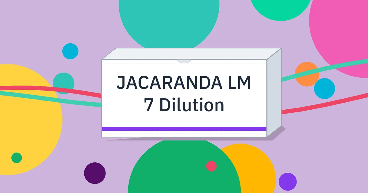 Symbolbild: Packung mit der Aufschrift JACARANDA LM 7 Dilution (PZN 13561332) – Verfügbarkeit und Bezug in Apotheken in Frankfurt am Main