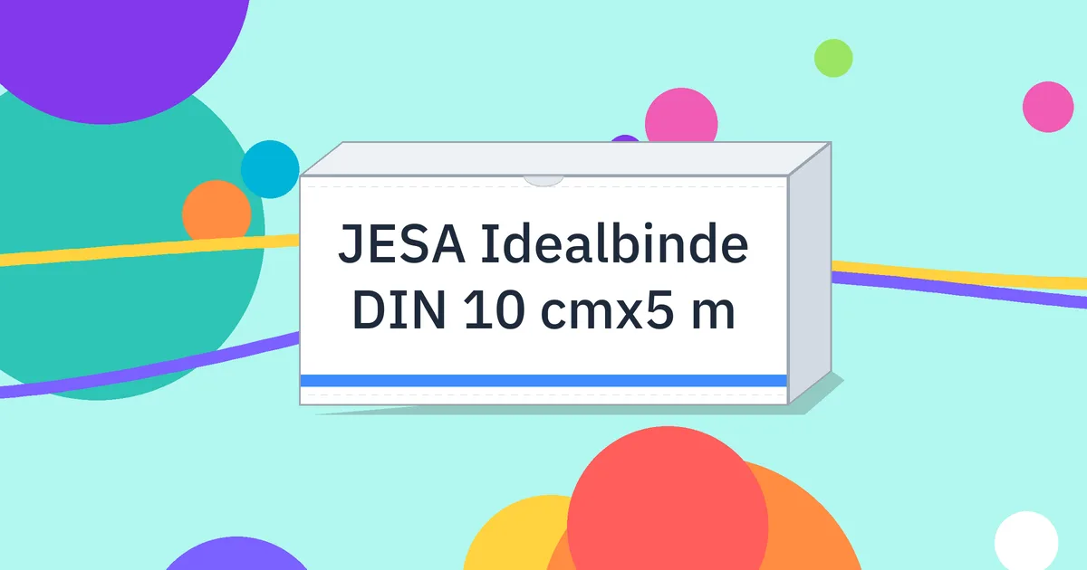Symbolbild: Packung mit der Aufschrift JESA Idealbinde DIN 10 cmx5 m (PZN 10417333) – Verfügbarkeit und Bezug in Apotheken in Frankfurt am Main