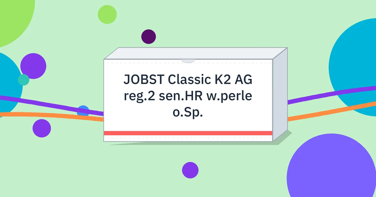 Symbolbild: Packung mit der Aufschrift JOBST Classic K2 AG reg.2 sen.HR w.perle o.Sp. (PZN 17960477) – Verfügbarkeit und Bezug in Apotheken in Frankfurt am Main