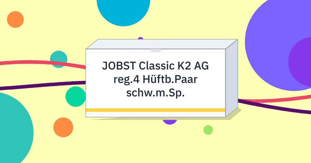 Symbolbild: Packung mit der Aufschrift JOBST Classic K2 AG reg.4 Hüftb.Paar schw.m.Sp. (PZN 13066561) – Verfügbarkeit und Bezug in Apotheken in Frankfurt am Main