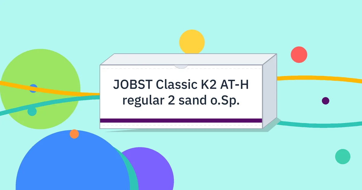 Symbolbild: Packung mit der Aufschrift JOBST Classic K2 AT-H regular 2 sand o.Sp. (PZN 13068956) – Verfügbarkeit und Bezug in Apotheken in Frankfurt am Main