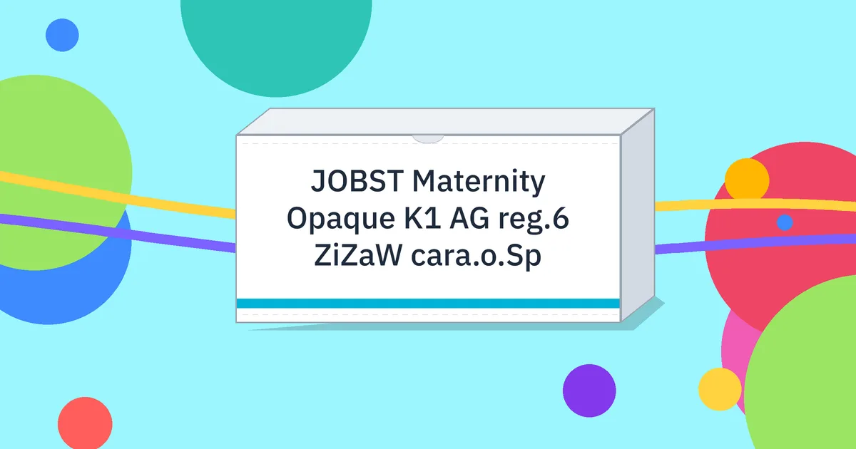 Symbolbild: Packung mit der Aufschrift JOBST Maternity Opaque K1 AG reg.6 ZiZaW cara.o.Sp (PZN 15850098) – Verfügbarkeit und Bezug in Apotheken in Frankfurt am Main