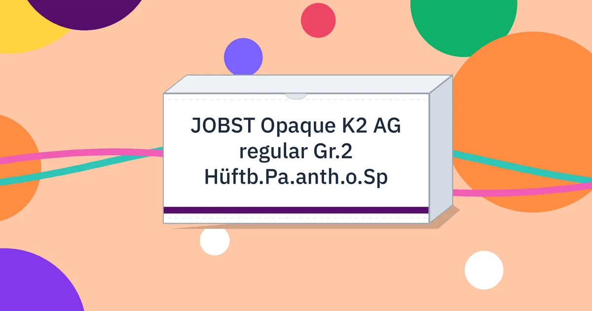 Symbolbild: Packung mit der Aufschrift JOBST Opaque K2 AG regular Gr.2 Hüftb.Pa.anth.o.Sp (PZN 16287647) – Verfügbarkeit und Bezug in Apotheken in Frankfurt am Main