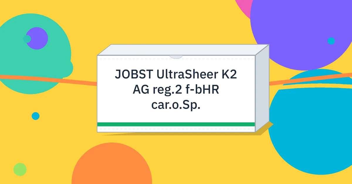 Symbolbild: Packung mit der Aufschrift JOBST UltraSheer K2 AG reg.2 f-bHR car.o.Sp. (PZN 10724963) – Verfügbarkeit und Bezug in Apotheken in Frankfurt am Main
