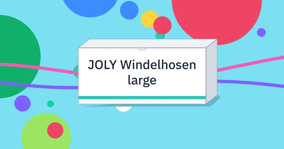 Symbolbild: Packung mit der Aufschrift JOLY Windelhosen large (PZN 18203005) – Verfügbarkeit und Bezug in Apotheken in Frankfurt am Main