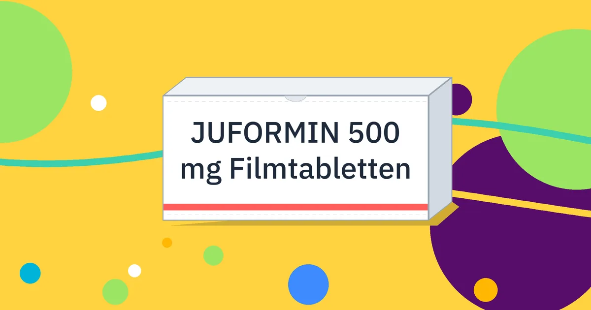 Symbolbild: Packung mit der Aufschrift JUFORMIN 500 mg Filmtabletten (PZN 00836856) – Verfügbarkeit und Bezug in Apotheken in Frankfurt am Main