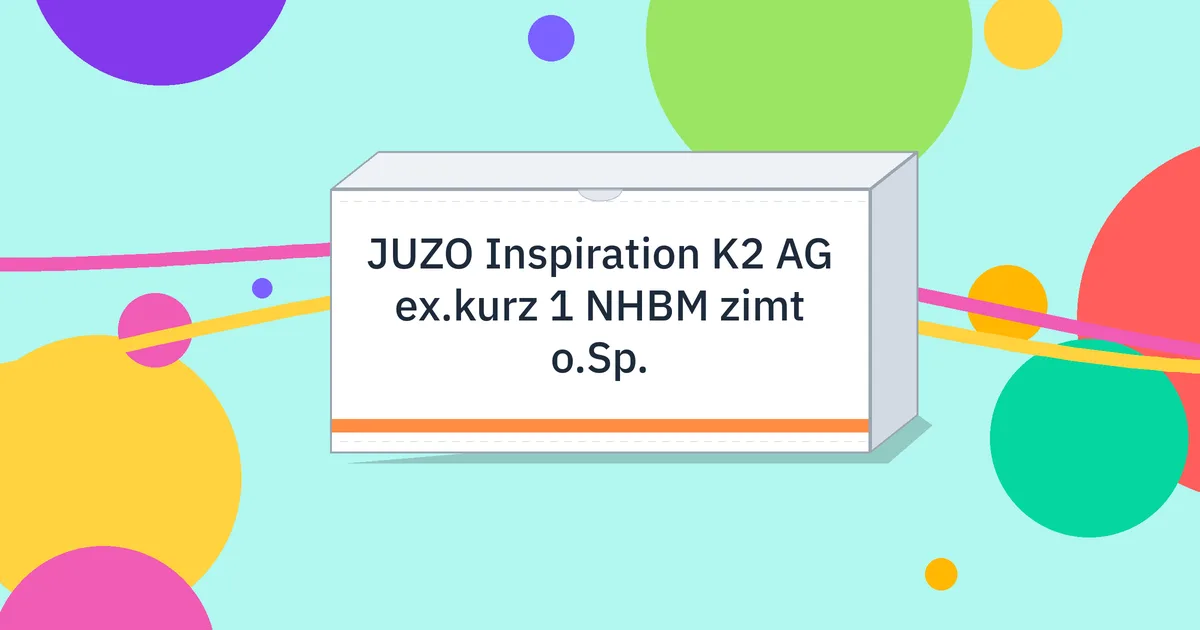 Symbolbild: Packung mit der Aufschrift JUZO Inspiration K2 AG ex.kurz 1 NHBM zimt o.Sp. (PZN 14951064) – Verfügbarkeit und Bezug in Apotheken in Frankfurt am Main