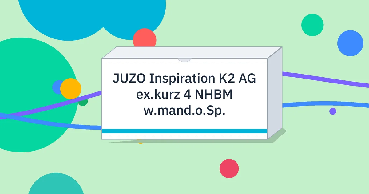 Symbolbild: Packung mit der Aufschrift JUZO Inspiration K2 AG ex.kurz 4 NHBM w.mand.o.Sp. (PZN 14963707) – Verfügbarkeit und Bezug in Apotheken in Frankfurt am Main