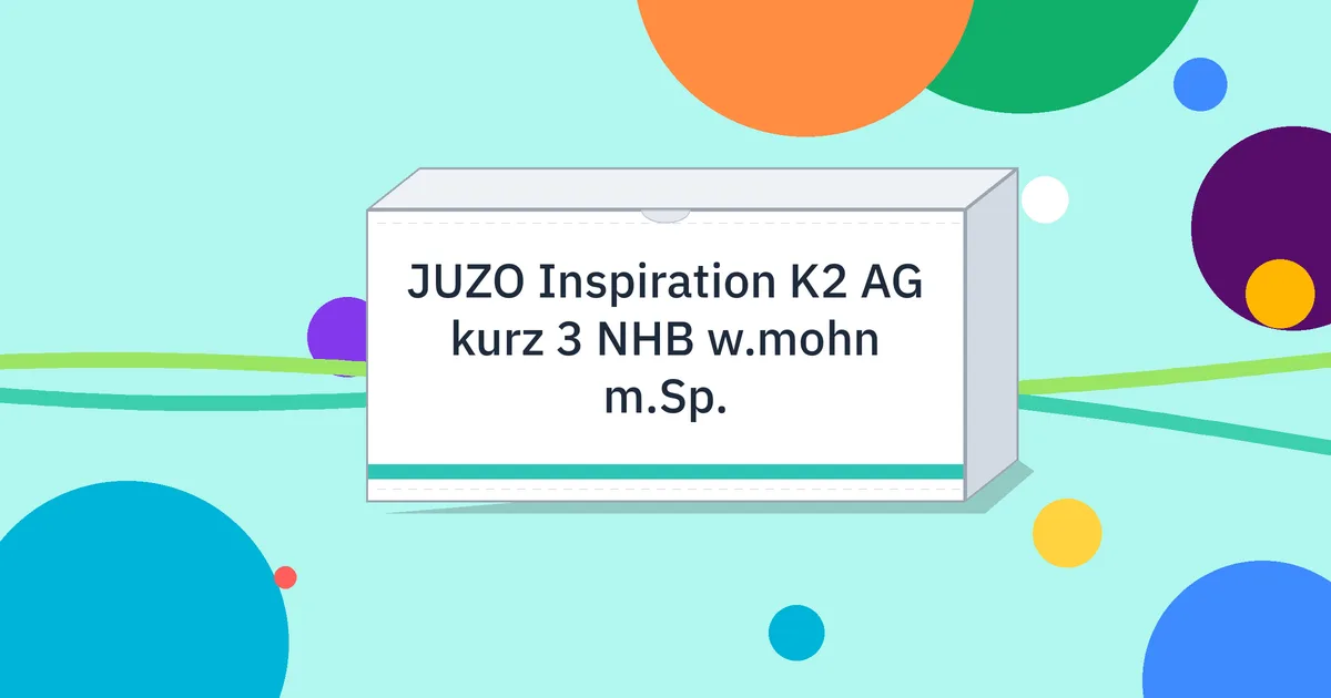 Symbolbild: Packung mit der Aufschrift JUZO Inspiration K2 AG kurz 3 NHB w.mohn m.Sp. (PZN 14948487) – Verfügbarkeit und Bezug in Apotheken in Frankfurt am Main