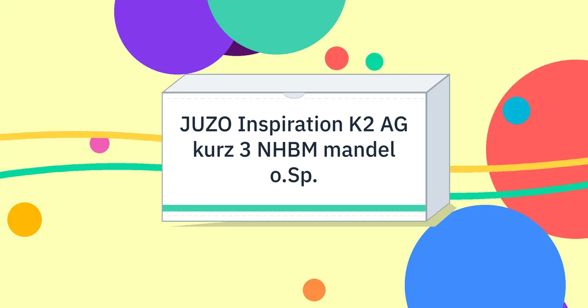 Symbolbild: Packung mit der Aufschrift JUZO Inspiration K2 AG kurz 3 NHBM mandel o.Sp. (PZN 14948429) – Verfügbarkeit und Bezug in Apotheken in Frankfurt am Main