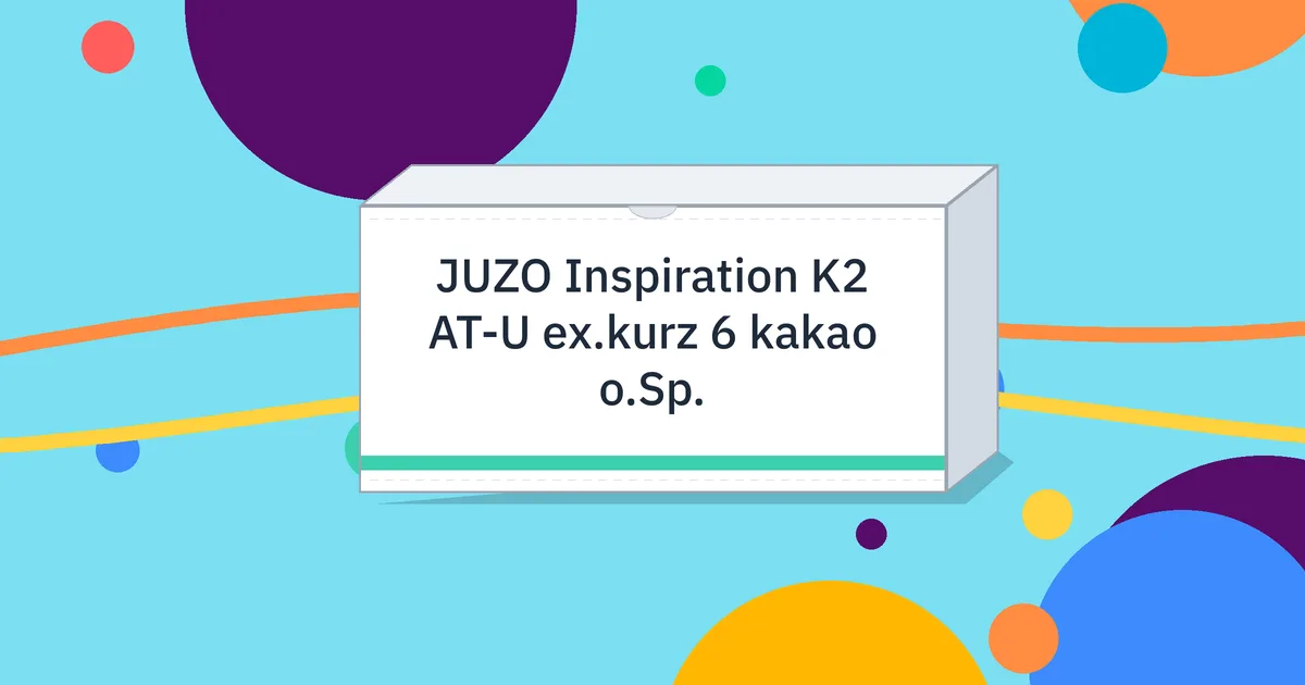 Symbolbild: Packung mit der Aufschrift JUZO Inspiration K2 AT-U ex.kurz 6 kakao o.Sp. (PZN 14930429) – Verfügbarkeit und Bezug in Apotheken in Frankfurt am Main