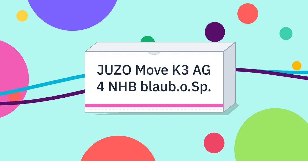 Symbolbild: Packung mit der Aufschrift JUZO Move K3 AG 4 NHB blaub.o.Sp. (PZN 18589022) – Verfügbarkeit und Bezug in Apotheken in Frankfurt am Main