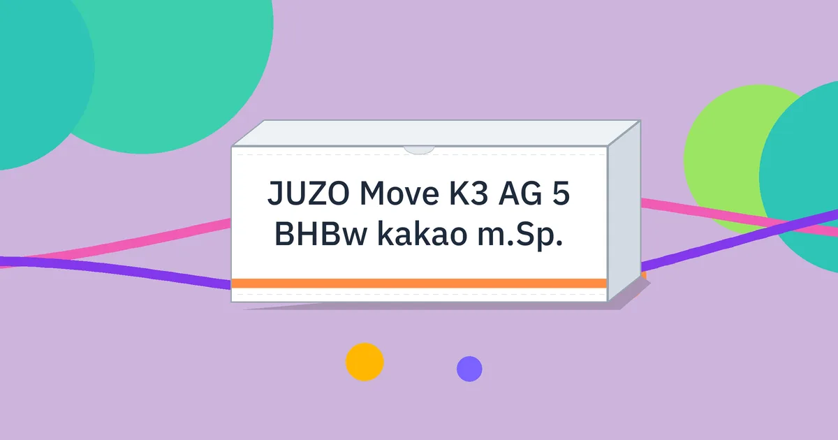 Symbolbild: Packung mit der Aufschrift JUZO Move K3 AG 5 BHBw kakao m.Sp. (PZN 18587810) – Verfügbarkeit und Bezug in Apotheken in Frankfurt am Main
