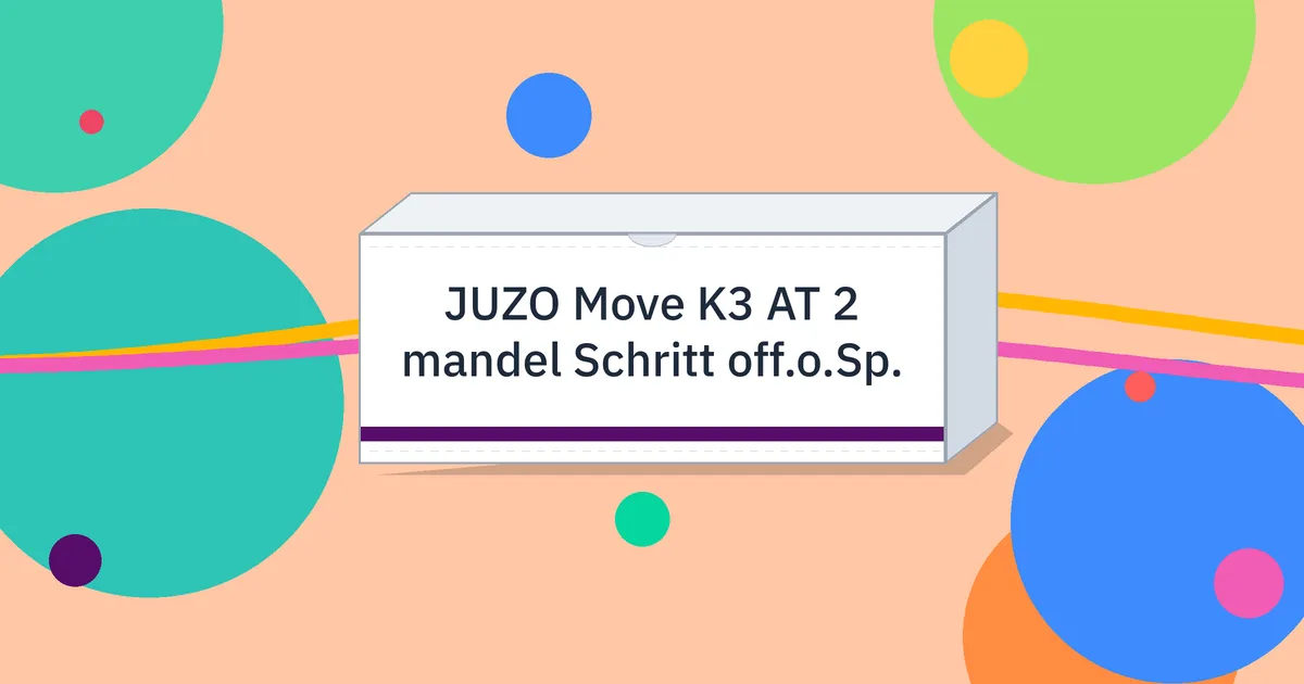Symbolbild: Packung mit der Aufschrift JUZO Move K3 AT 2 mandel Schritt off.o.Sp. (PZN 20679123) – Verfügbarkeit und Bezug in Apotheken in Frankfurt am Main