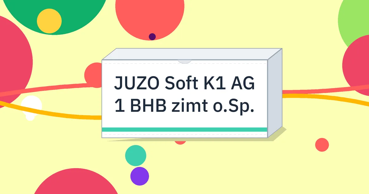 Symbolbild: Packung mit der Aufschrift JUZO Soft K1 AG 1 BHB zimt o.Sp. (PZN 14821373) – Verfügbarkeit und Bezug in Apotheken in Frankfurt am Main