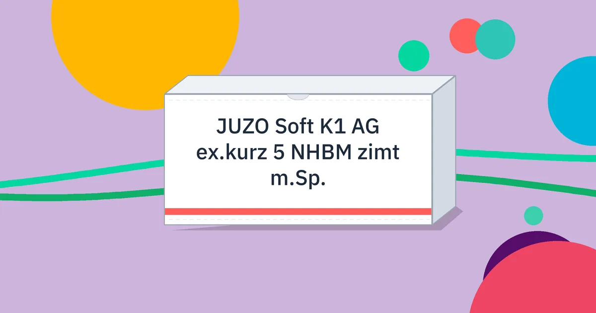 Symbolbild: Packung mit der Aufschrift JUZO Soft K1 AG ex.kurz 5 NHBM zimt m.Sp. (PZN 15001005) – Verfügbarkeit und Bezug in Apotheken in Frankfurt am Main