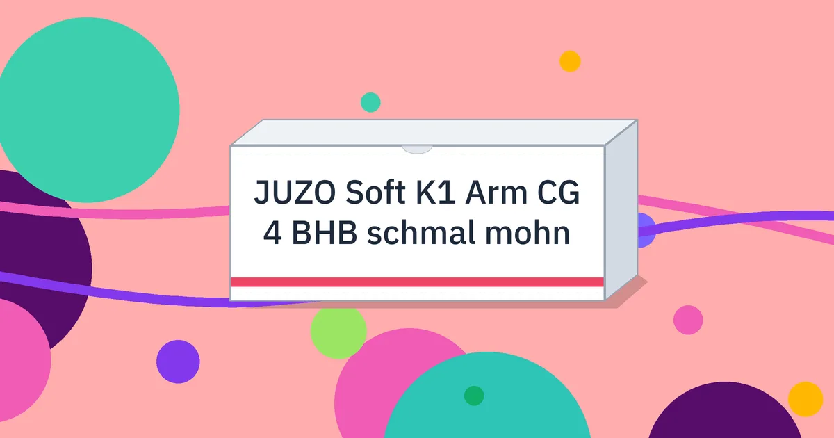 Symbolbild: Packung mit der Aufschrift JUZO Soft K1 Arm CG 4 BHB schmal mohn (PZN 15507957) – Verfügbarkeit und Bezug in Apotheken in Frankfurt am Main
