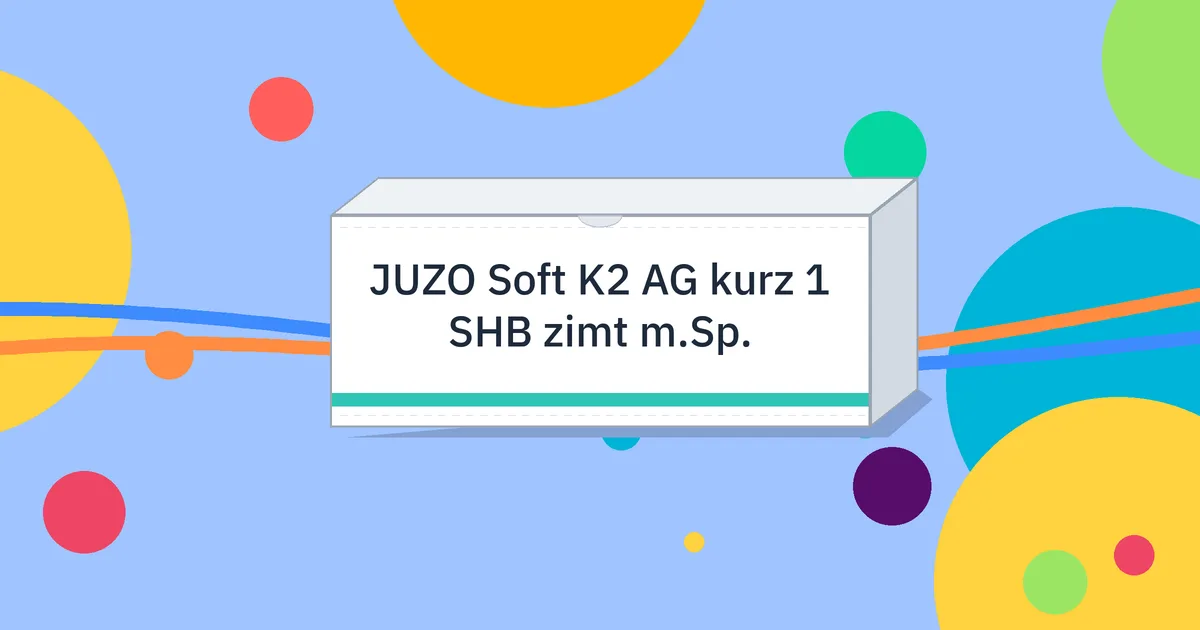 Symbolbild: Packung mit der Aufschrift JUZO Soft K2 AG kurz 1 SHB zimt m.Sp. (PZN 11307931) – Verfügbarkeit und Bezug in Apotheken in Frankfurt am Main