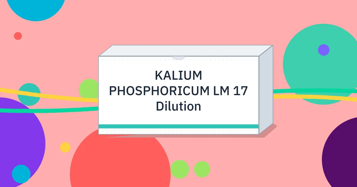 Symbolbild: Packung mit der Aufschrift KALIUM PHOSPHORICUM LM 17 Dilution (PZN 12924620) – Verfügbarkeit und Bezug in Apotheken in Frankfurt am Main