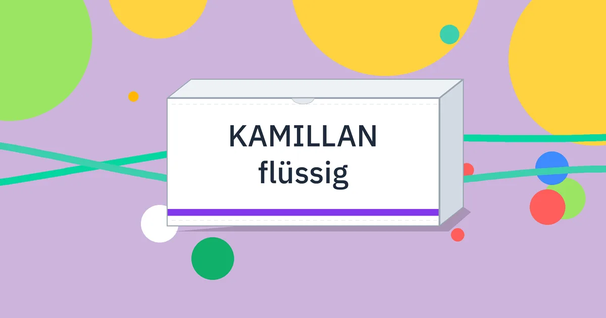 Symbolbild: Packung mit der Aufschrift KAMILLAN flüssig (PZN 09089527) – Verfügbarkeit und Bezug in Apotheken in Frankfurt am Main