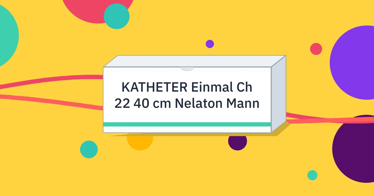 Symbolbild: Packung mit der Aufschrift KATHETER Einmal Ch 22 40 cm Nelaton Mann (PZN 01729878) – Verfügbarkeit und Bezug in Apotheken in Frankfurt am Main