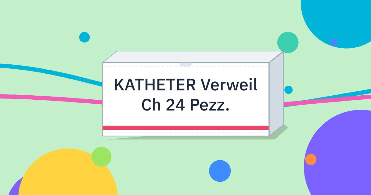 Symbolbild: Packung mit der Aufschrift KATHETER Verweil Ch 24 Pezz. (PZN 01730338) – Verfügbarkeit und Bezug in Apotheken in Frankfurt am Main