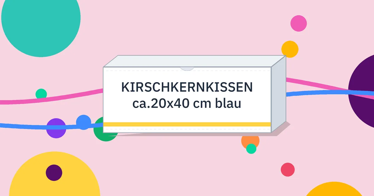 Symbolbild: Packung mit der Aufschrift KIRSCHKERNKISSEN ca.20x40 cm blau (PZN 16619411) – Verfügbarkeit und Bezug in Apotheken in Frankfurt am Main
