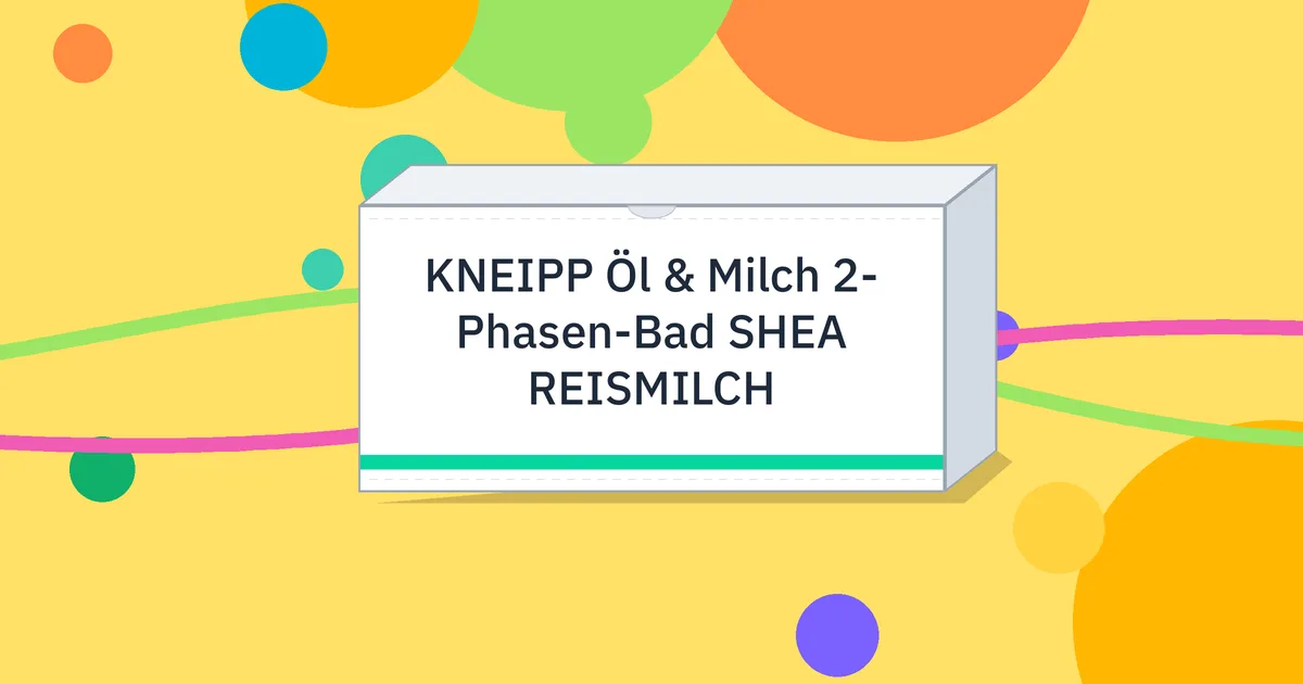 Symbolbild: Packung mit der Aufschrift KNEIPP Öl & Milch 2-Phasen-Bad SHEA REISMILCH (PZN 18806399) – Verfügbarkeit und Bezug in Apotheken in Frankfurt am Main