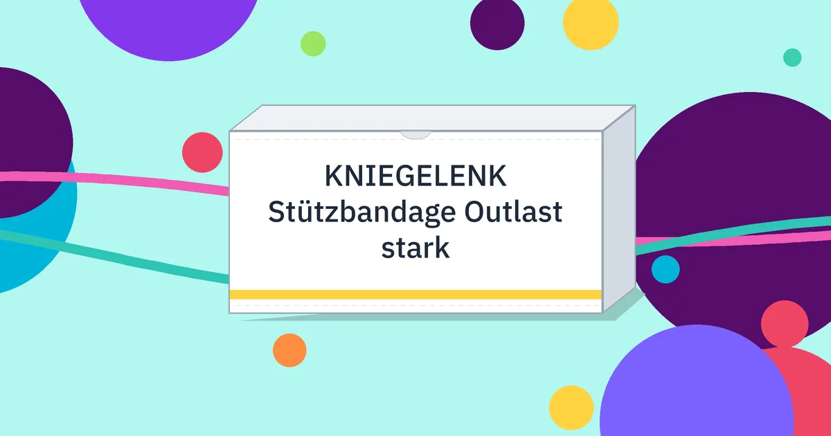 Symbolbild: Packung mit der Aufschrift KNIEGELENK Stützbandage Outlast stark (PZN 11238615) – Verfügbarkeit und Bezug in Apotheken in Frankfurt am Main