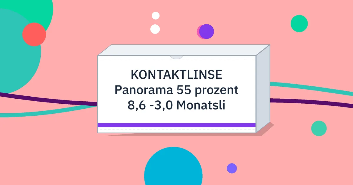 Symbolbild: Packung mit der Aufschrift KONTAKTLINSE Panorama 55 prozent 8,6 -3,0 Monatsli (PZN 00817712) – Verfügbarkeit und Bezug in Apotheken in Frankfurt am Main