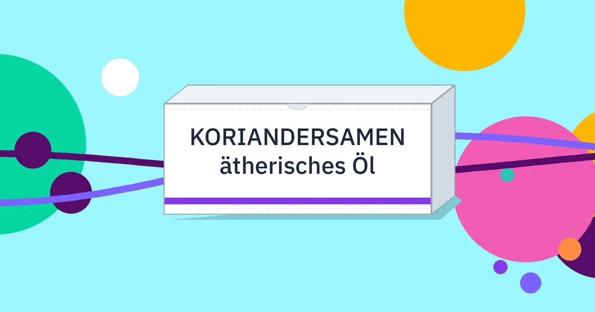 Symbolbild: Packung mit der Aufschrift KORIANDERSAMEN ätherisches Öl (PZN 18005021) – Verfügbarkeit und Bezug in Apotheken in Frankfurt am Main