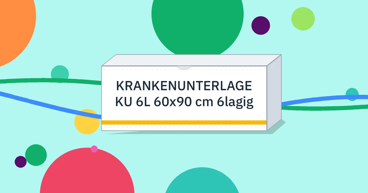 Symbolbild: Packung mit der Aufschrift KRANKENUNTERLAGE KU 6L 60x90 cm 6lagig (PZN 00169035) – Verfügbarkeit und Bezug in Apotheken in Frankfurt am Main