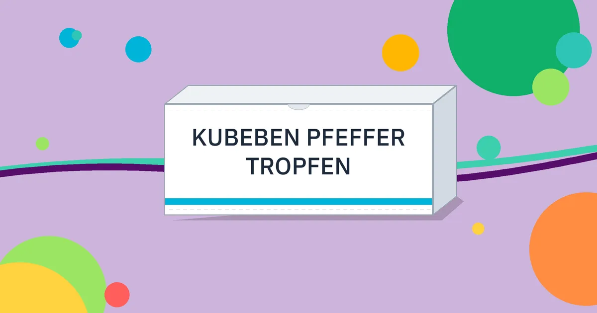 Symbolbild: Packung mit der Aufschrift KUBEBEN PFEFFER TROPFEN (PZN 14282870) – Verfügbarkeit und Bezug in Apotheken in Frankfurt am Main