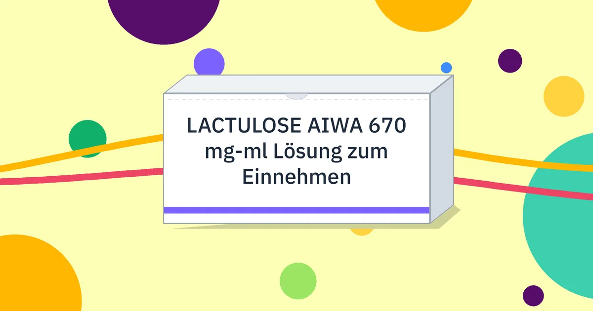 Symbolbild: Packung mit der Aufschrift LACTULOSE AIWA 670 mg-ml Lösung zum Einnehmen (PZN 09612839) – Verfügbarkeit und Bezug in Apotheken in Frankfurt am Main