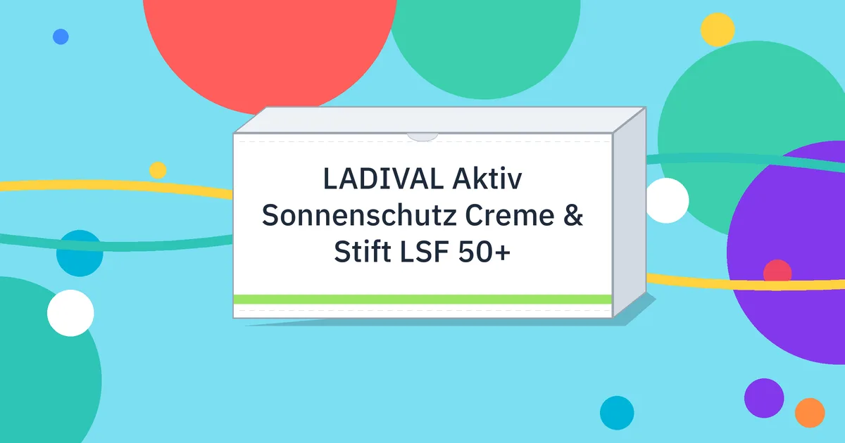 Symbolbild: Packung mit der Aufschrift LADIVAL Aktiv Sonnenschutz Creme & Stift LSF 50+ (PZN 19358603) – Verfügbarkeit und Bezug in Apotheken in Frankfurt am Main