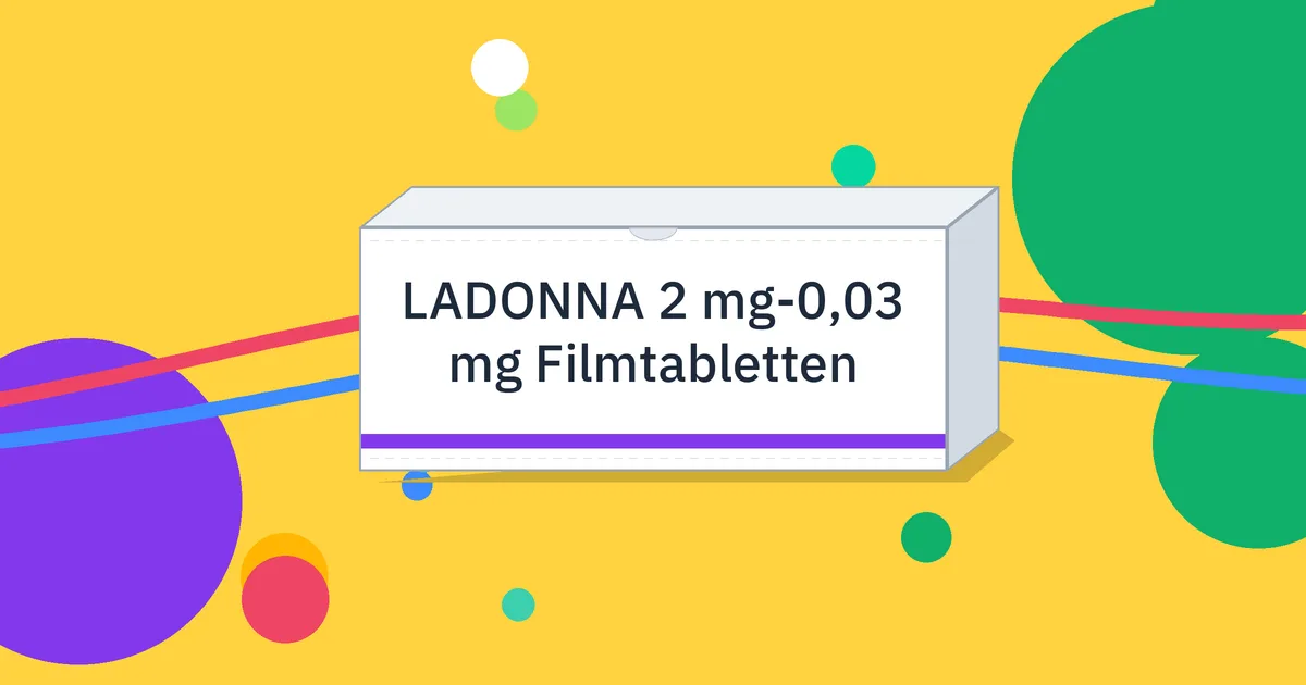 Symbolbild: Packung mit der Aufschrift LADONNA 2 mg-0,03 mg Filmtabletten (PZN 18117116) – Verfügbarkeit und Bezug in Apotheken in Frankfurt am Main