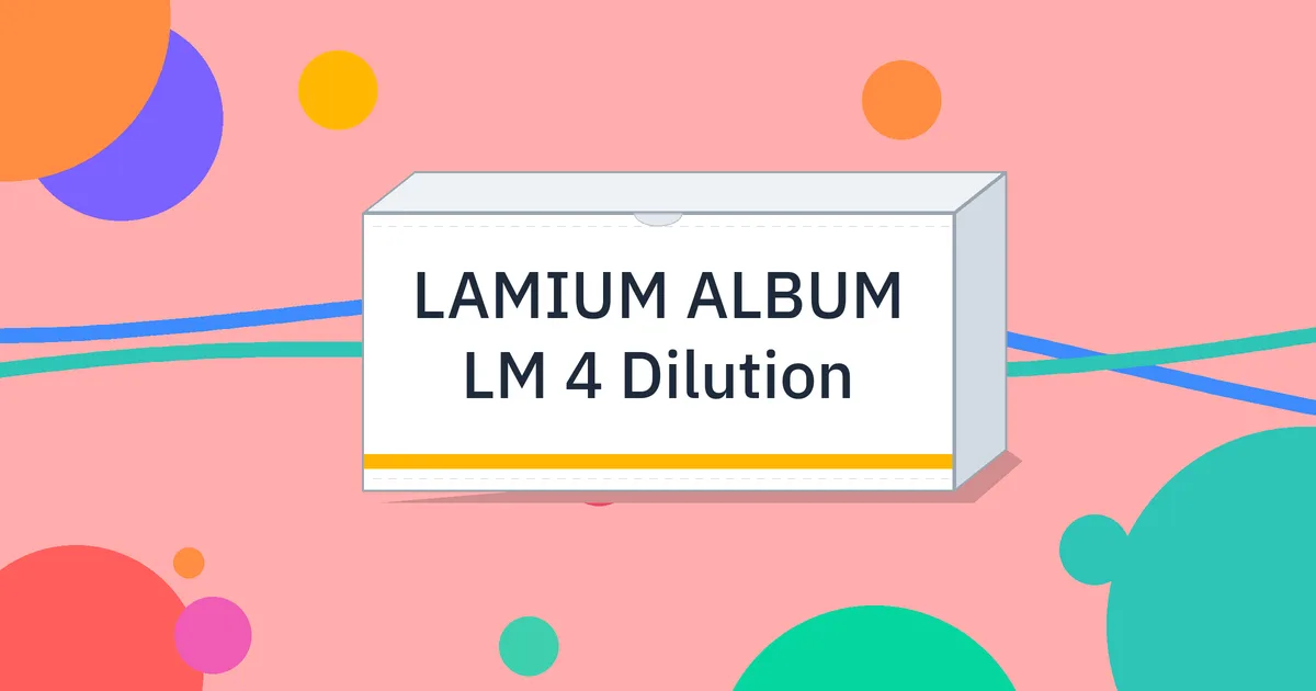 Symbolbild: Packung mit der Aufschrift LAMIUM ALBUM LM 4 Dilution (PZN 13521640) – Verfügbarkeit und Bezug in Apotheken in Frankfurt am Main