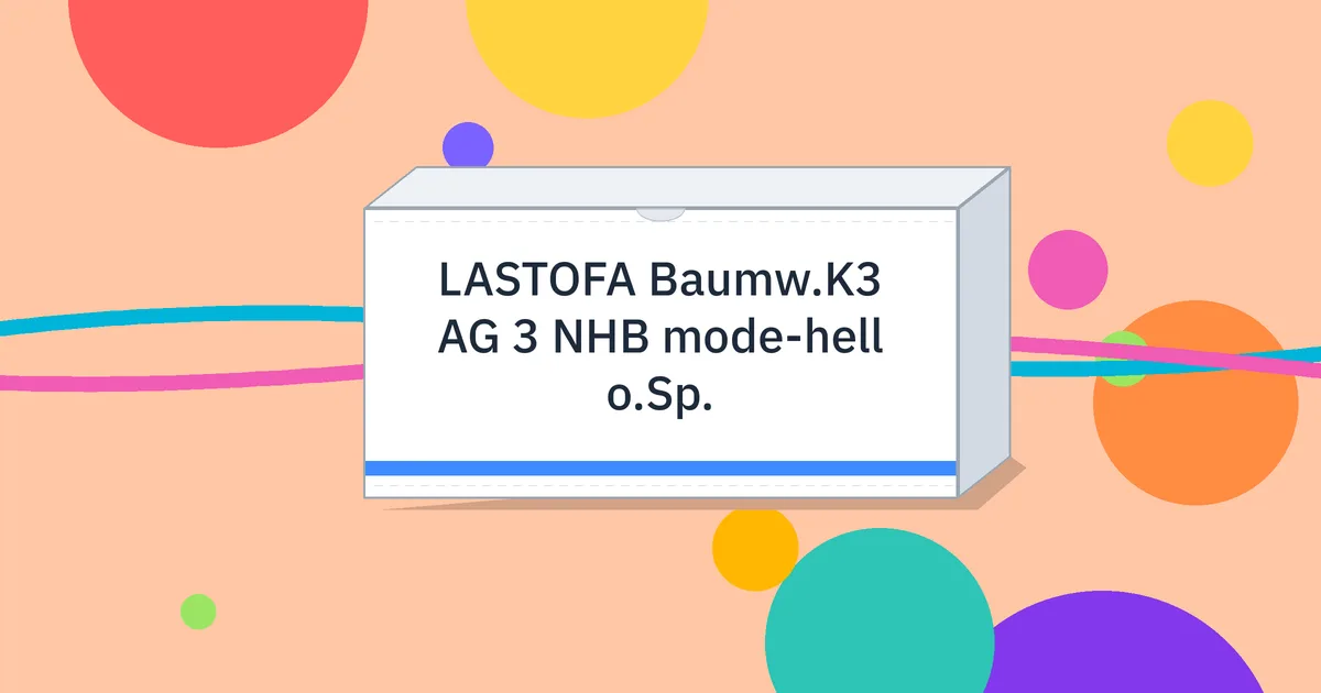 Symbolbild: Packung mit der Aufschrift LASTOFA Baumw.K3 AG 3 NHB mode-hell o.Sp. (PZN 01954925) – Verfügbarkeit und Bezug in Apotheken in Frankfurt am Main