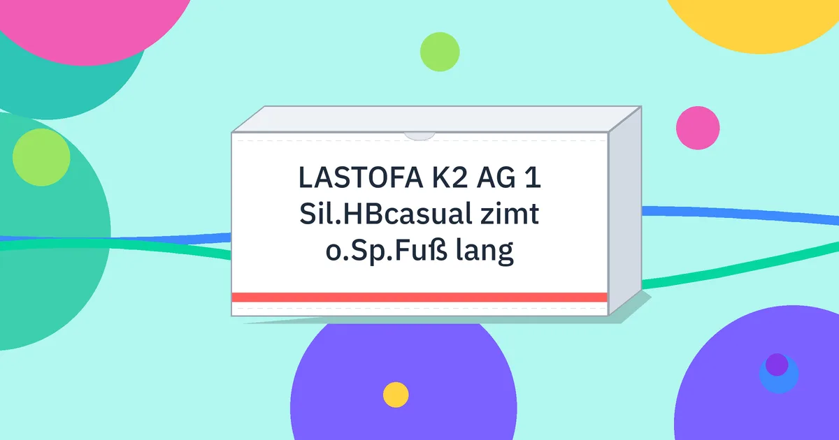 Symbolbild: Packung mit der Aufschrift LASTOFA K2 AG 1 Sil.HBcasual zimt o.Sp.Fuß lang (PZN 14149183) – Verfügbarkeit und Bezug in Apotheken in Frankfurt am Main