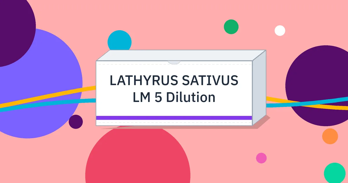 Symbolbild: Packung mit der Aufschrift LATHYRUS SATIVUS LM 5 Dilution (PZN 13523509) – Verfügbarkeit und Bezug in Apotheken in Frankfurt am Main