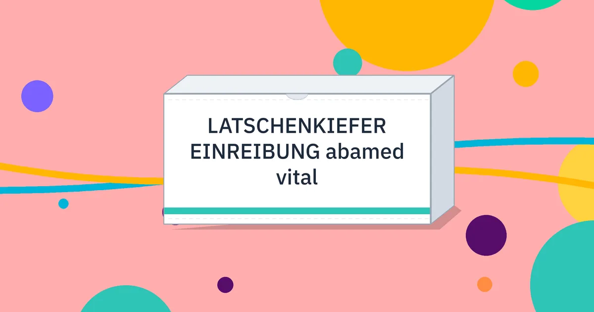 Symbolbild: Packung mit der Aufschrift LATSCHENKIEFER EINREIBUNG abamed vital (PZN 16334737) – Verfügbarkeit und Bezug in Apotheken in Frankfurt am Main