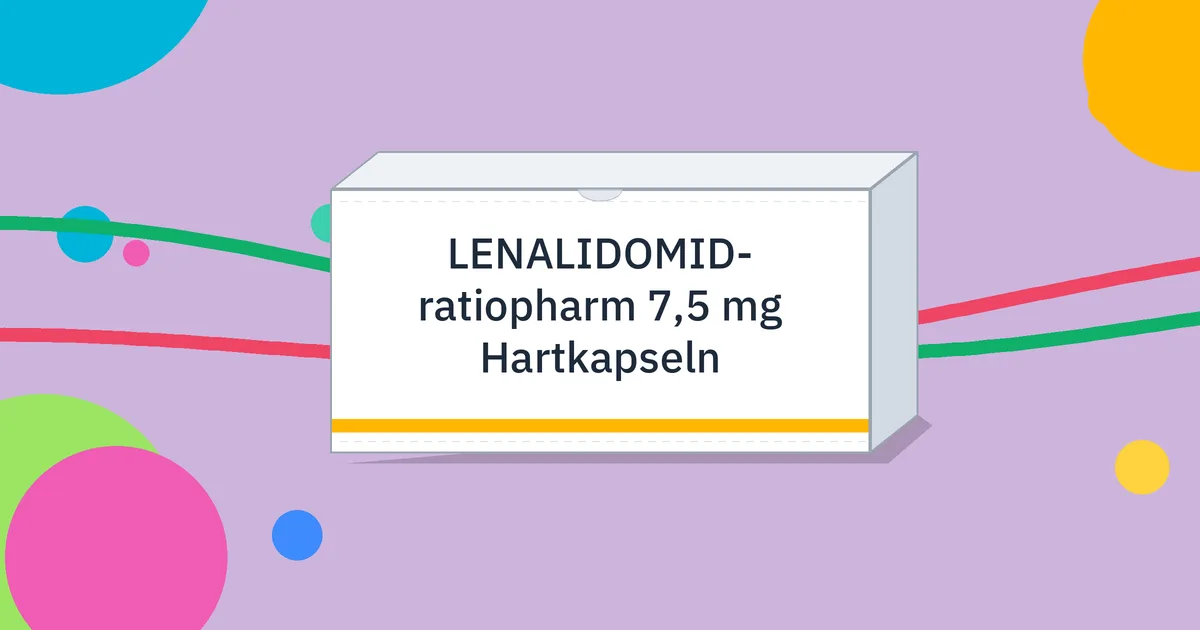 Symbolbild: Packung mit der Aufschrift LENALIDOMID-ratiopharm 7,5 mg Hartkapseln (PZN 18372742) – Verfügbarkeit und Bezug in Apotheken in Frankfurt am Main