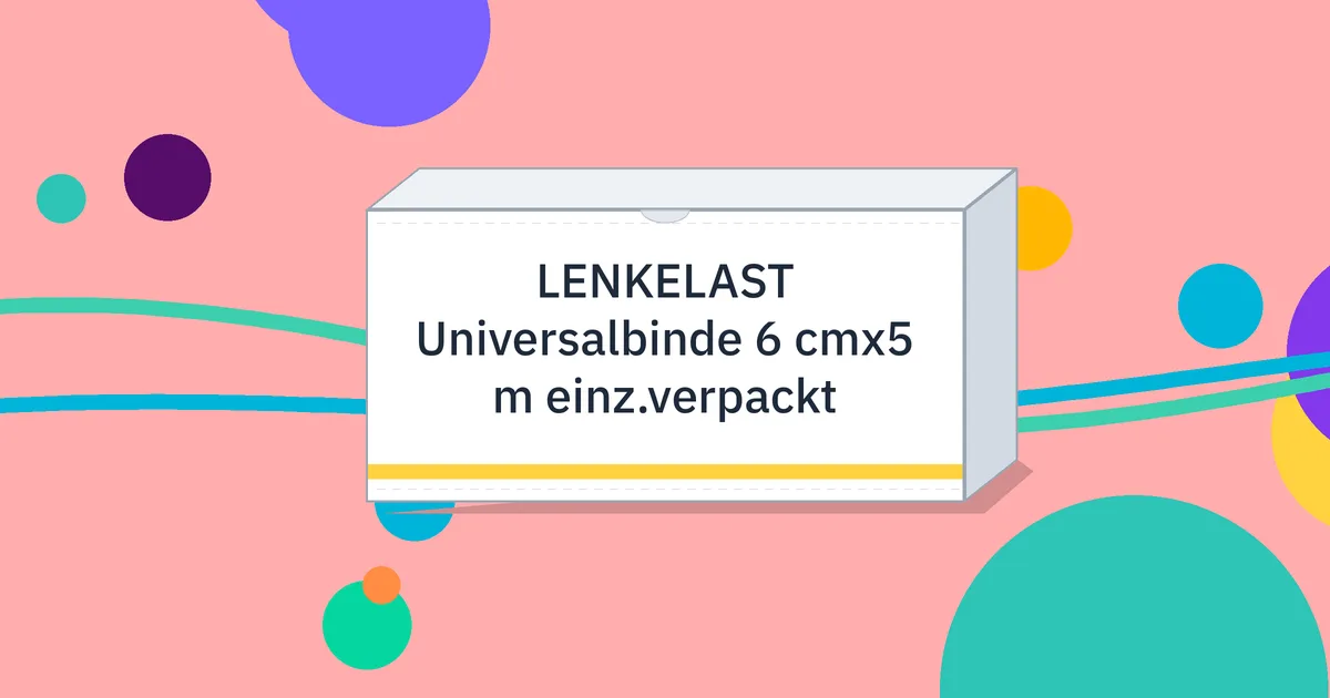 Symbolbild: Packung mit der Aufschrift LENKELAST Universalbinde 6 cmx5 m einz.verpackt (PZN 10931403) – Verfügbarkeit und Bezug in Apotheken in Frankfurt am Main