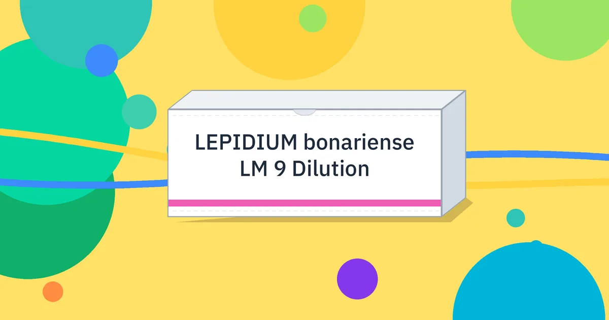 Symbolbild: Packung mit der Aufschrift LEPIDIUM bonariense LM 9 Dilution (PZN 13526301) – Verfügbarkeit und Bezug in Apotheken in Frankfurt am Main